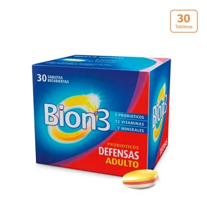 Bion 3 Multivitamínico con Probióticos x 30 Tabletas - Supercripto